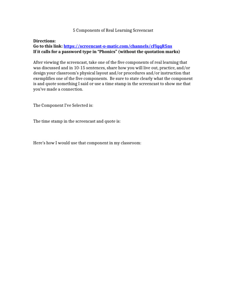 Screencast Real Learning Kerilynn Daniels | PDF