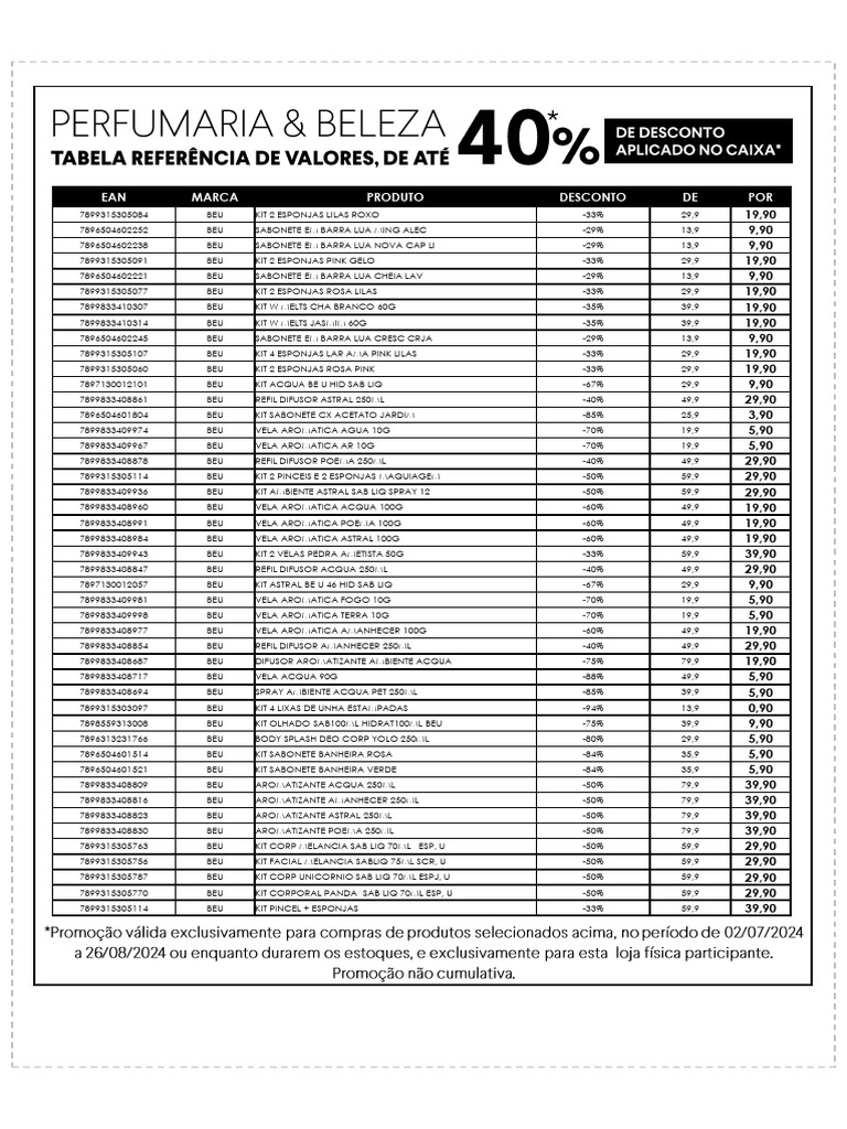 TABELA_A4_40OFF_BASKET_DESCONTINUOS_até_26Agosto2024 | PDF