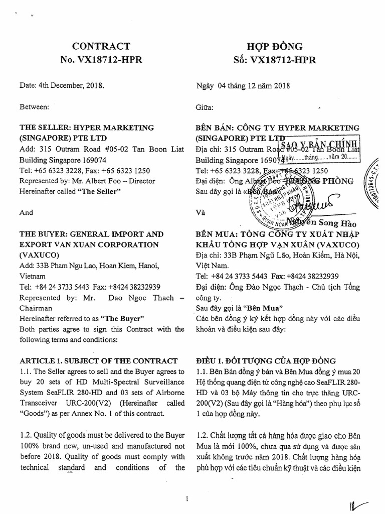 CONTRACT VX17812-03.12.2018-dong dau | PDF