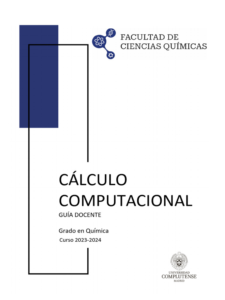 4gq Guia-Docente-Calculo-Computacional 2023 Final | PDF | Ecuaciones | Química