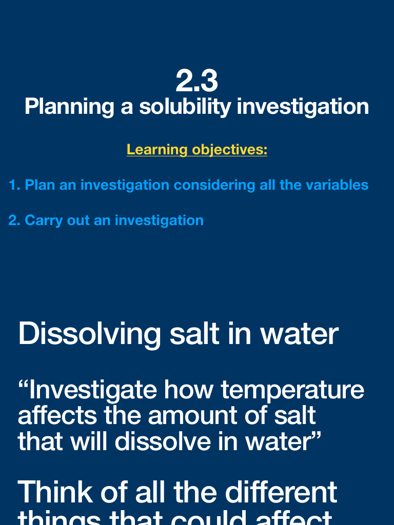 2.3+Planninng+a+solubility+investigation | PDF