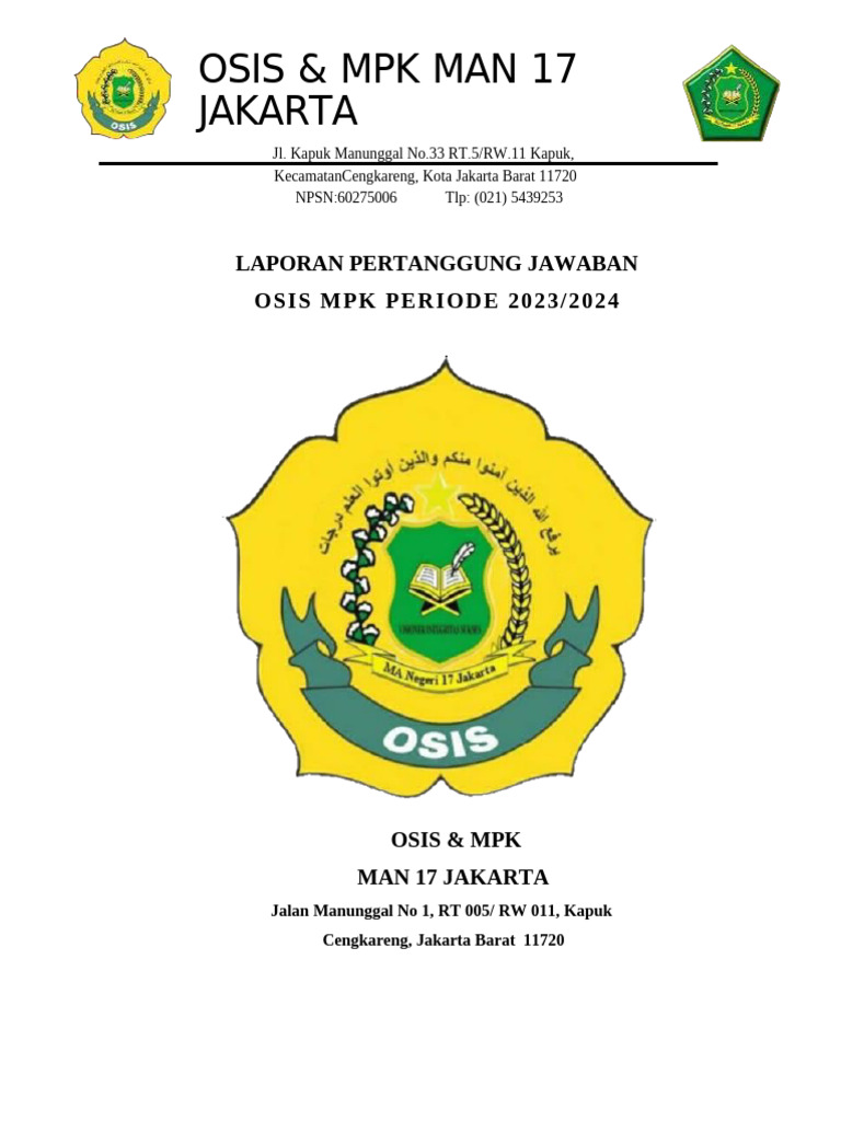 Laporan Pertanggung Jawaban MPK | PDF