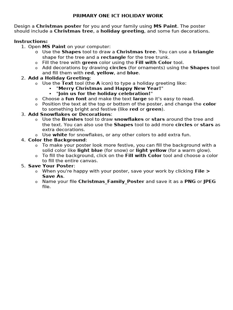 Ict Holiday Package Term 3 2024 | PDF | Christmas And Holiday Season ...