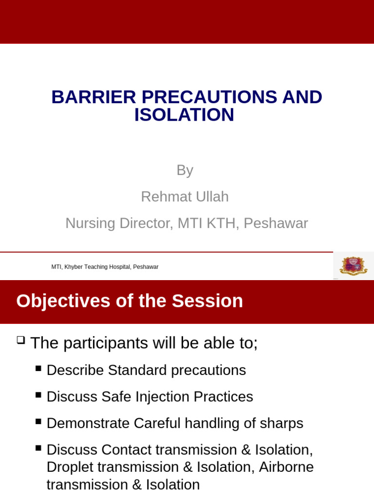 Barrier Precautions and Isolation Techniques | PDF | Intravenous ...