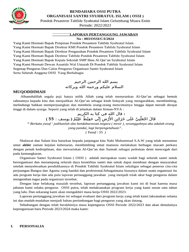 LPJ BENDAHARA tahun 1945 (1) | PDF