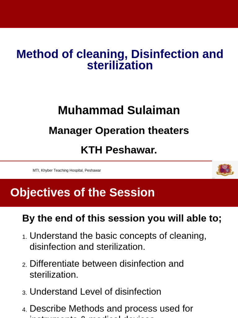 Methods of Cleaning, Disinfection, and Sterilization | PDF ...