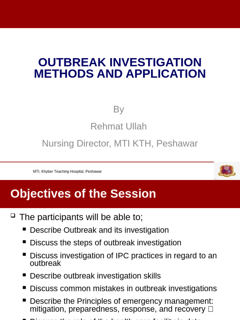 Outbreak Investigation Methods in Healthcare | PDF | Emergency ...
