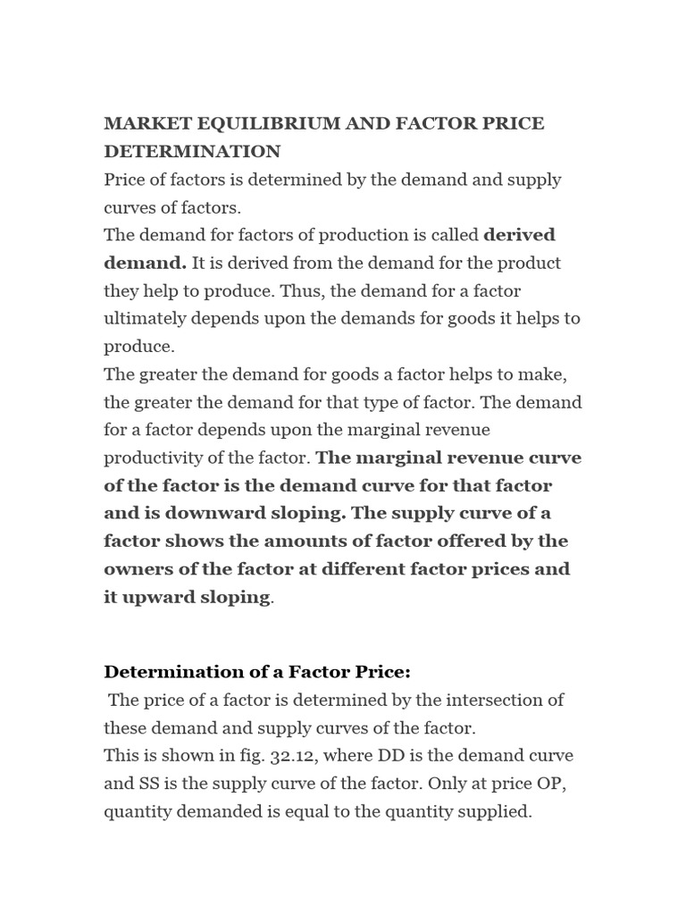 Factor Price Determination Explained | PDF | Supply (Economics ...