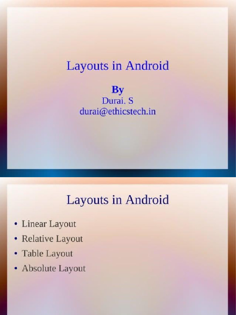 Layouts in Android2 | PDF