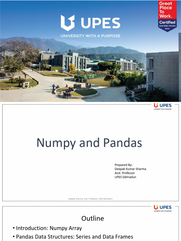 Pandas and Data Visualization Session Upes 2022 Session | PDF | Computer Science | Software ...