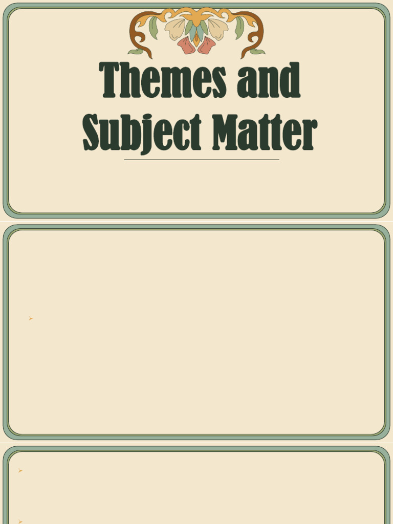 CPAR Q2L4 Themes and Subject Matter | PDF