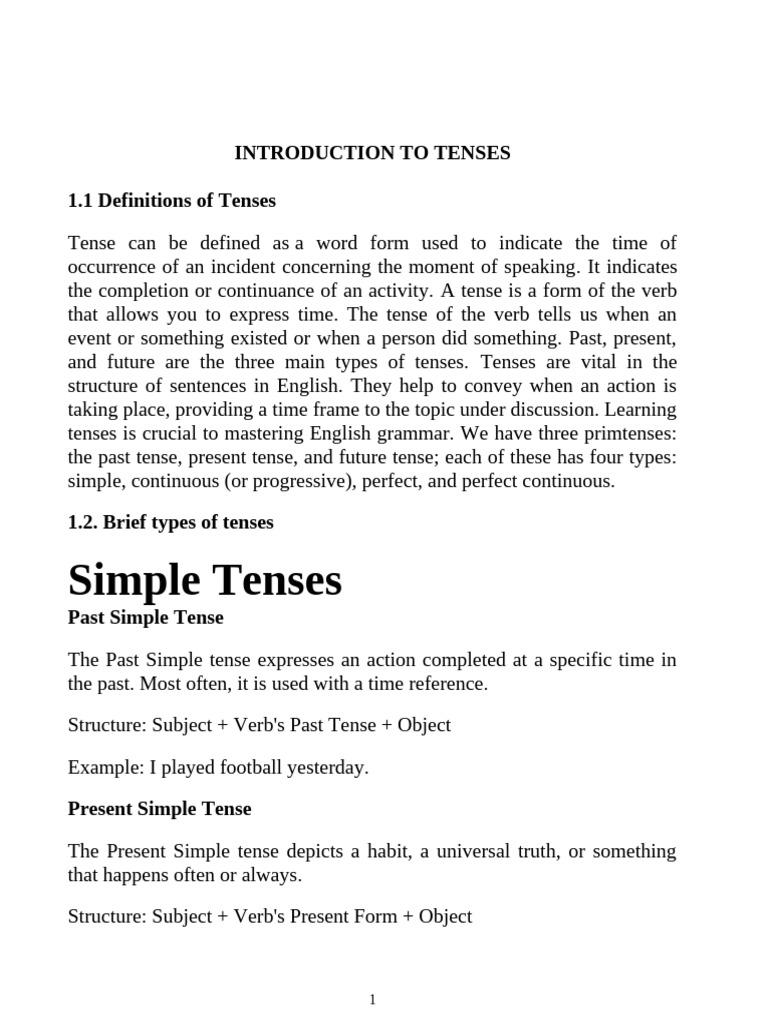 Understanding English Tenses Explained | PDF | Grammatical Tense | Verb