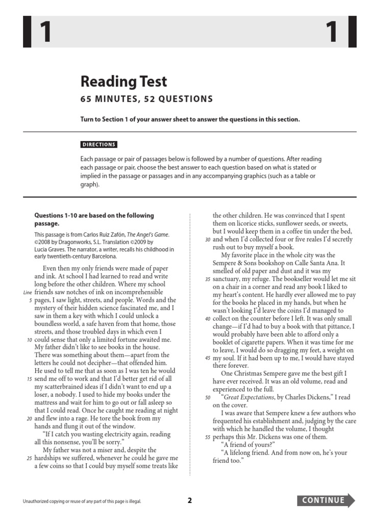 Sat Practice Test 8 4 37 | PDF | Charles Dickens