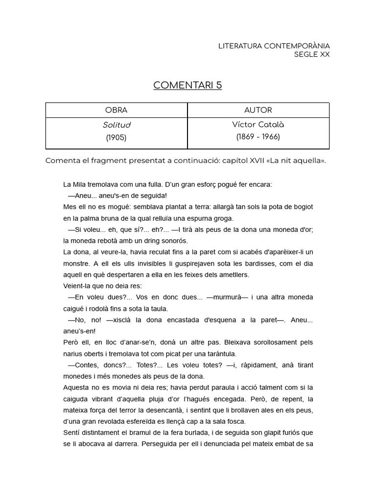 Comentari - CONTEMPO (II) - 2 | PDF