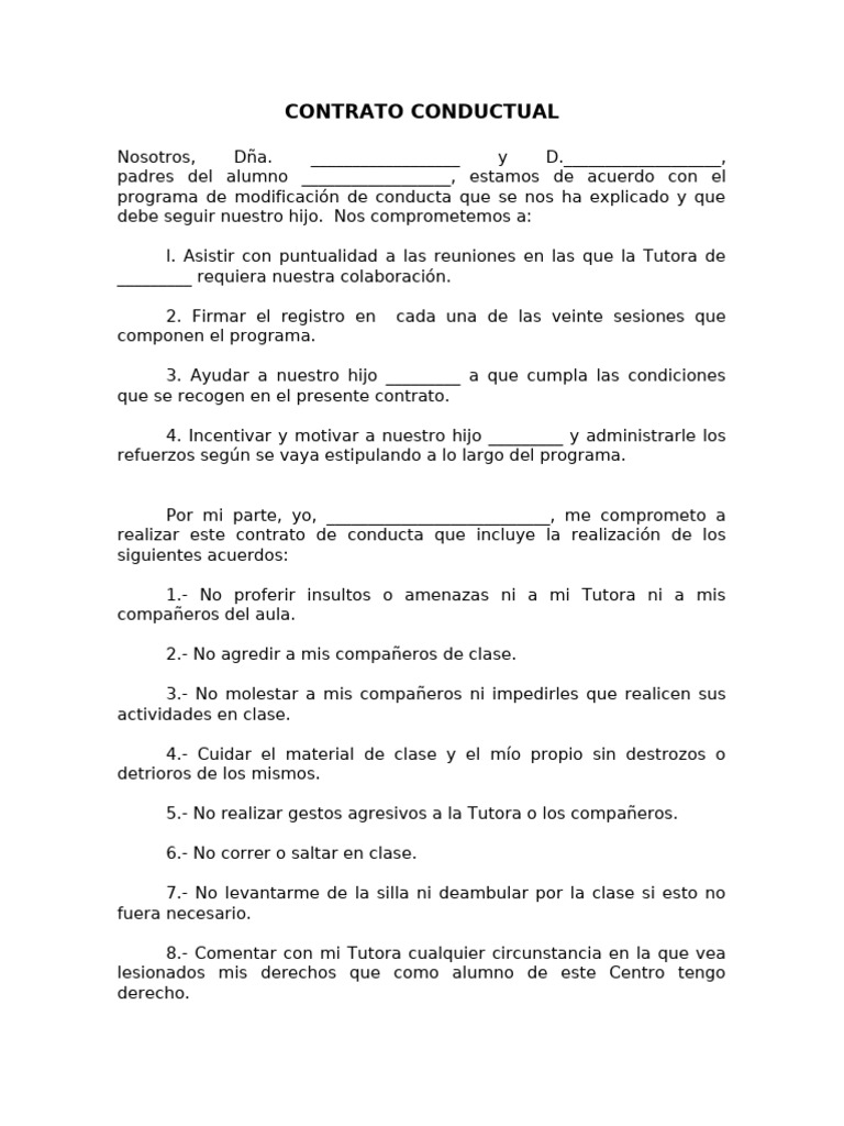 CONTRATO CONDUCTUAL | PDF