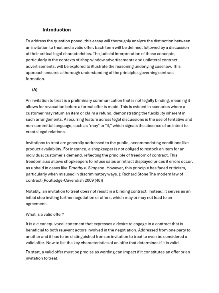 To Address The Question Posed | PDF | Offer And Acceptance | Auction