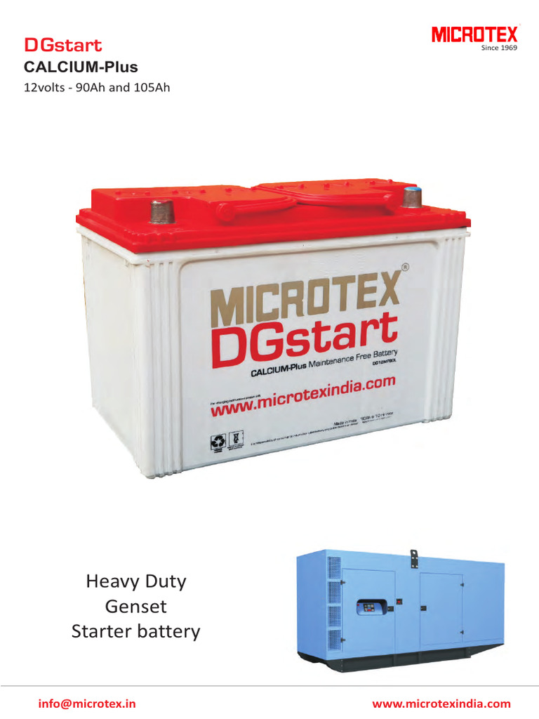 Diesel Generator Starter Battery | PDF | Energy Technology ...