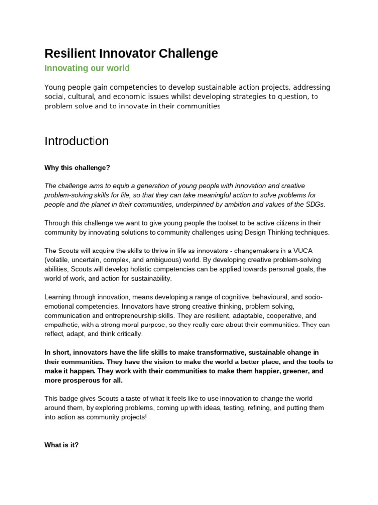 Design Thinking Challenge | PDF | Design Thinking | Sustainability