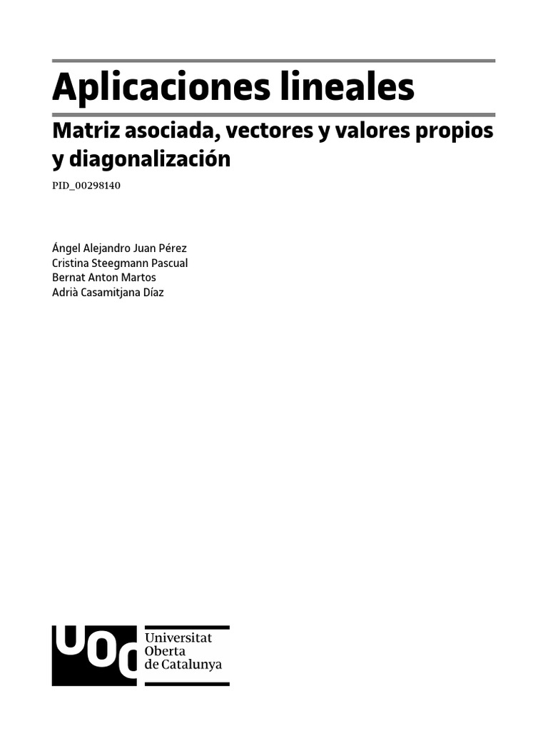 Pid 00298140 | PDF | Mapa lineal | Valores propios y vectores propios