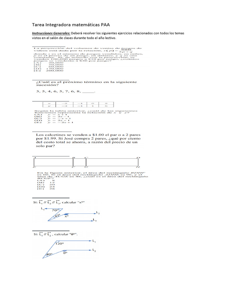 Tarea Integradora Math Paa 2024 | PDF