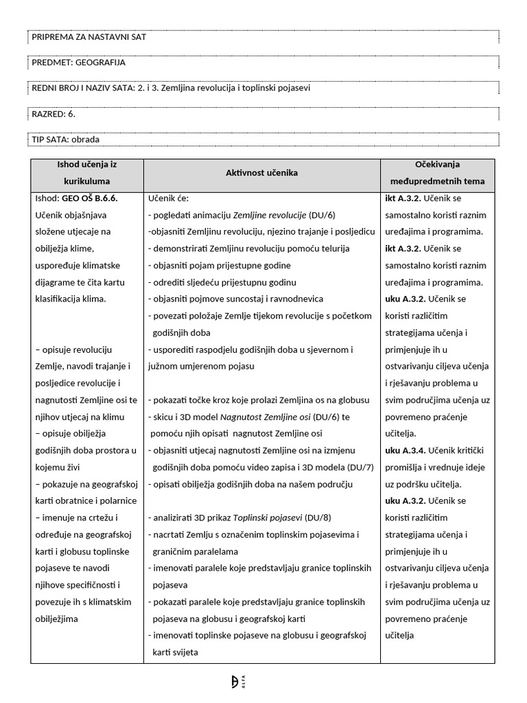 2.-3. Zemljina Revolucija I Toplinski Pojasevi | PDF