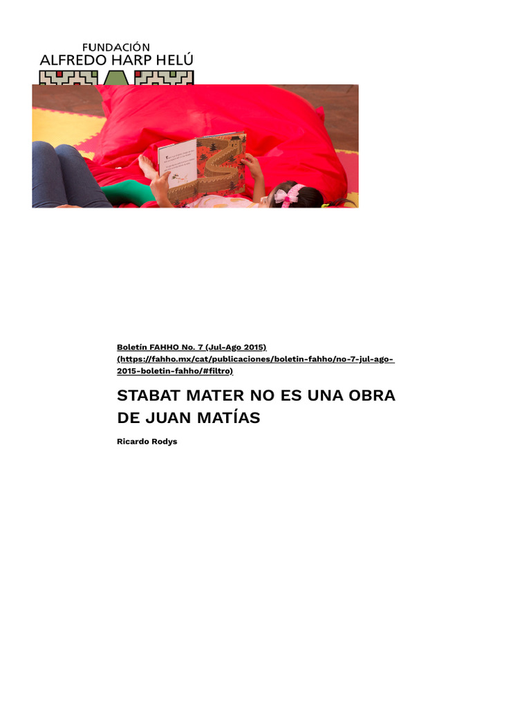 Juan Matias Articulo Rodys | PDF | Compositores | Composiciones Musicales