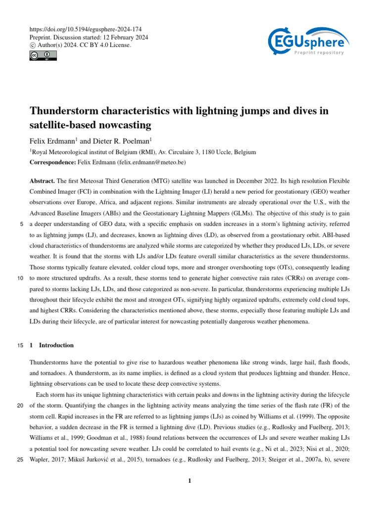 Erdmann y Poelman - 2024 - Thunderstorm Characteristics With Lightning Jumps and Dives in ...