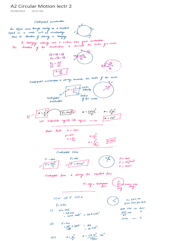 A2 Circular Motion Lectr 2 | PDF
