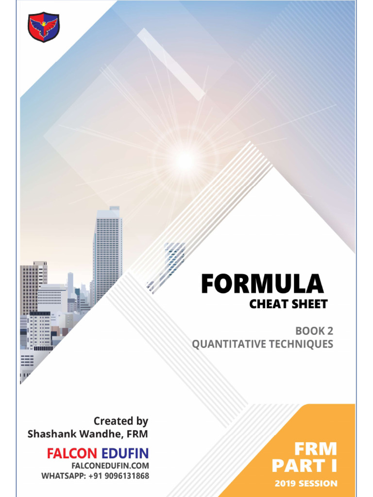 Book 2 Formula Sheet | PDF | Variance | Coefficient Of Determination