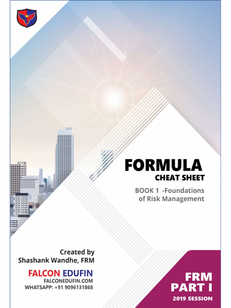 Book 1 Formula Sheet Pdf Capital Asset Pricing Model Risk
