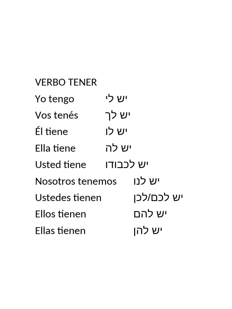 Verbo Tener | PDF