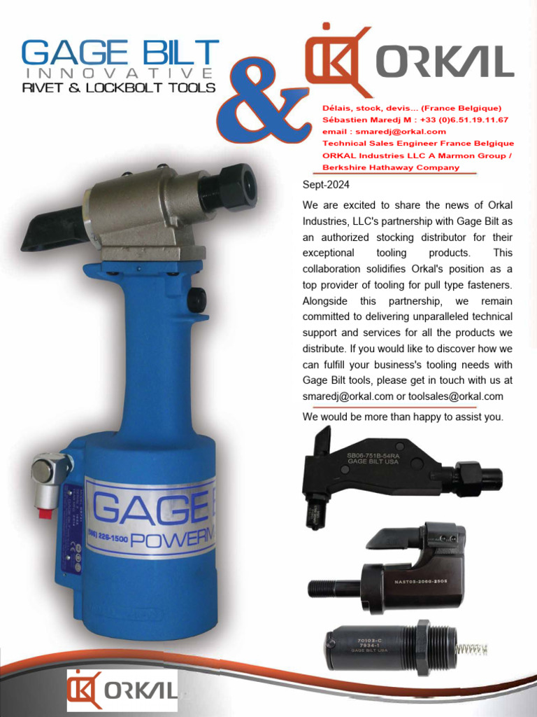 2024_Orkal_Gagebilt_Riveter_Distributor_Stockist_Sebm | PDF
