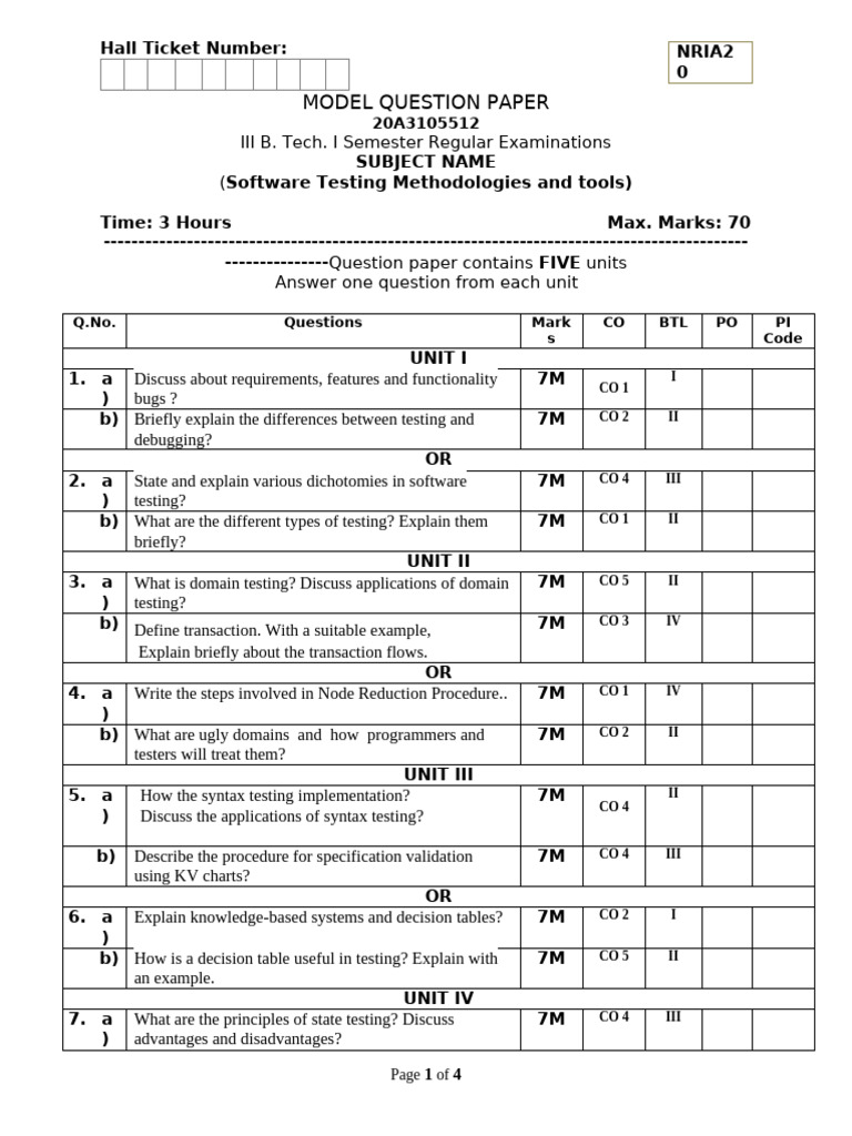 STM Old QP | PDF | Software Testing | Computer Engineering