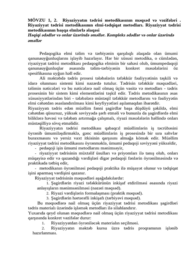 Mövzu 1,2. RTM 2024 | PDF