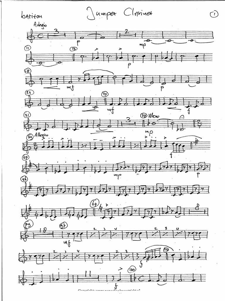 Jumper Clarinet - Bariton B G-Sleutel | PDF