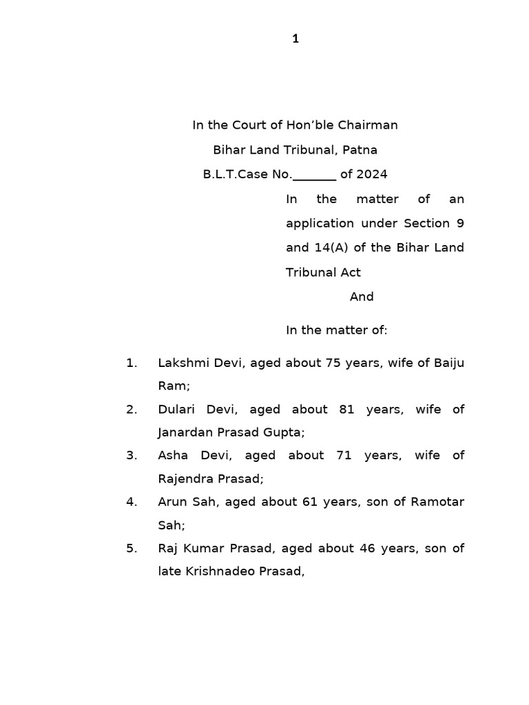 BLT Case Appeal in Patna Tribunal | PDF | Justice | Crime & Violence