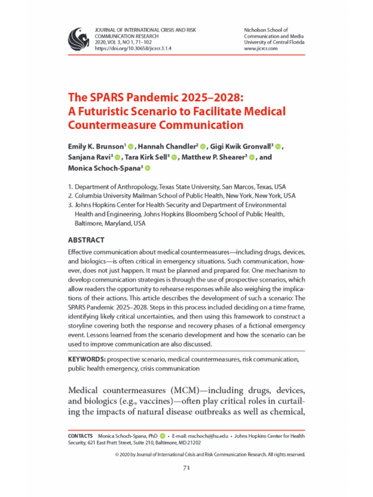 The SPARS Pandemic 2025-2028 | PDF