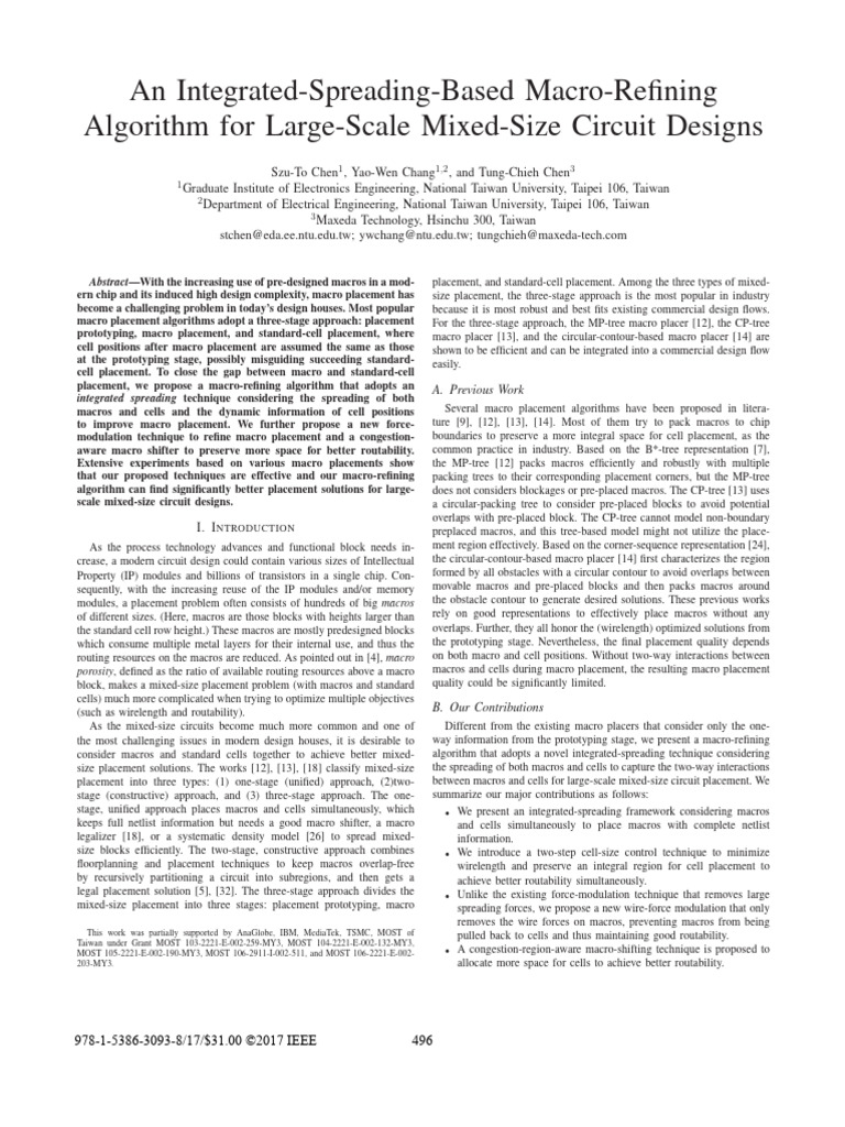 An Integrated-Spreading-Based Macro-Refining Algorithm For Large-Scale Mixed-Size Circuit ...