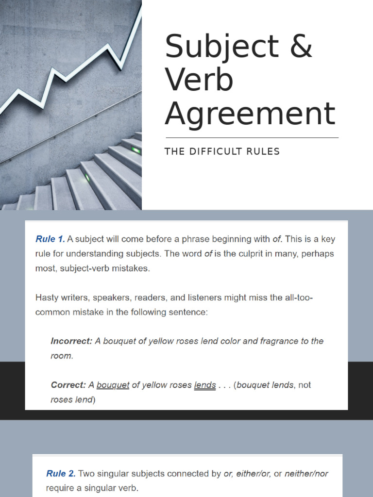 Subject-Verb Agreement Rules Explained | PDF