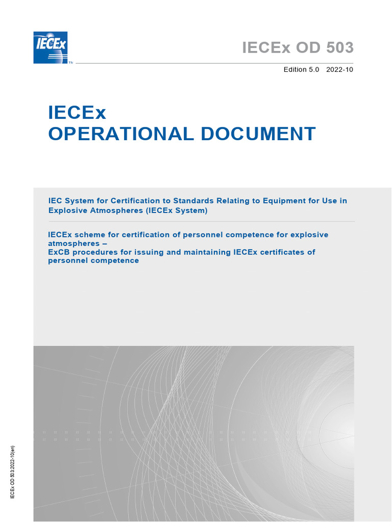 IECEx-OD-503Ed5.0 | PDF | International Electrotechnical Commission