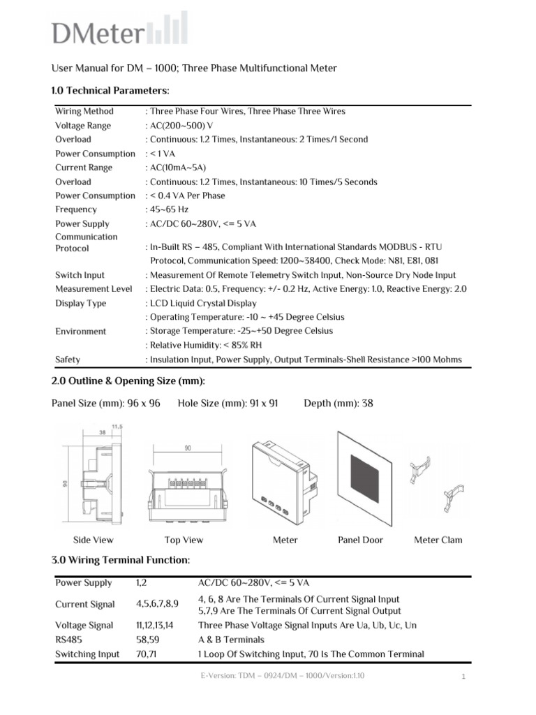 InstructionManual DM 1000 | PDF | Power Supply | Power Engineering