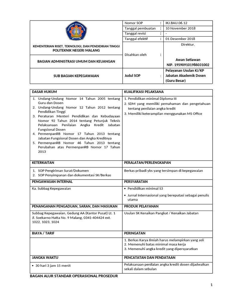 Sop Pak Dosen | PDF