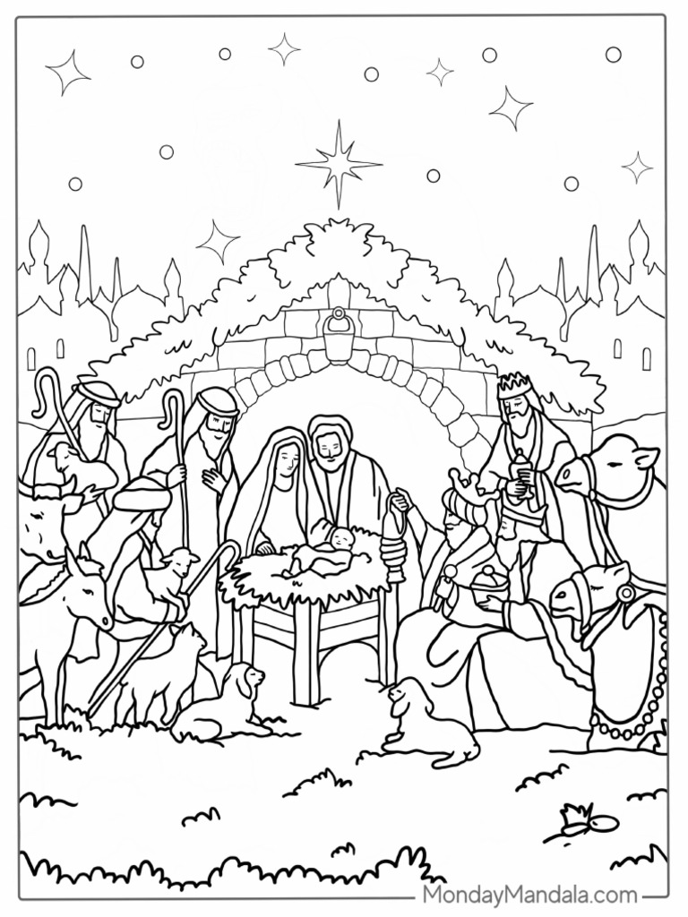 Christmas Nativity Coloring Page | PDF