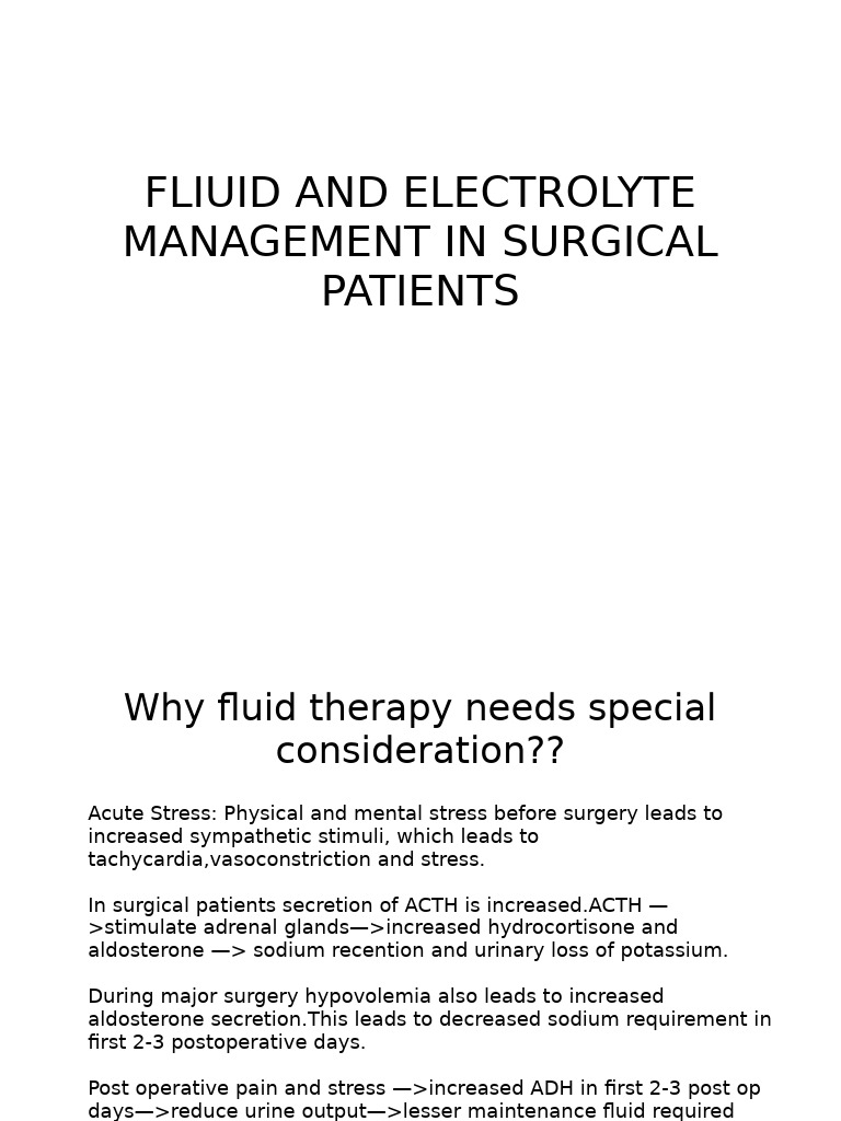 Fluid Therapy | PDF | Medical Specialties | Clinical Medicine
