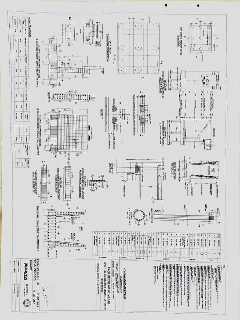 BR. No 67 Structure Drawing of Abutment and Retun Wall Smla-Tba | PDF