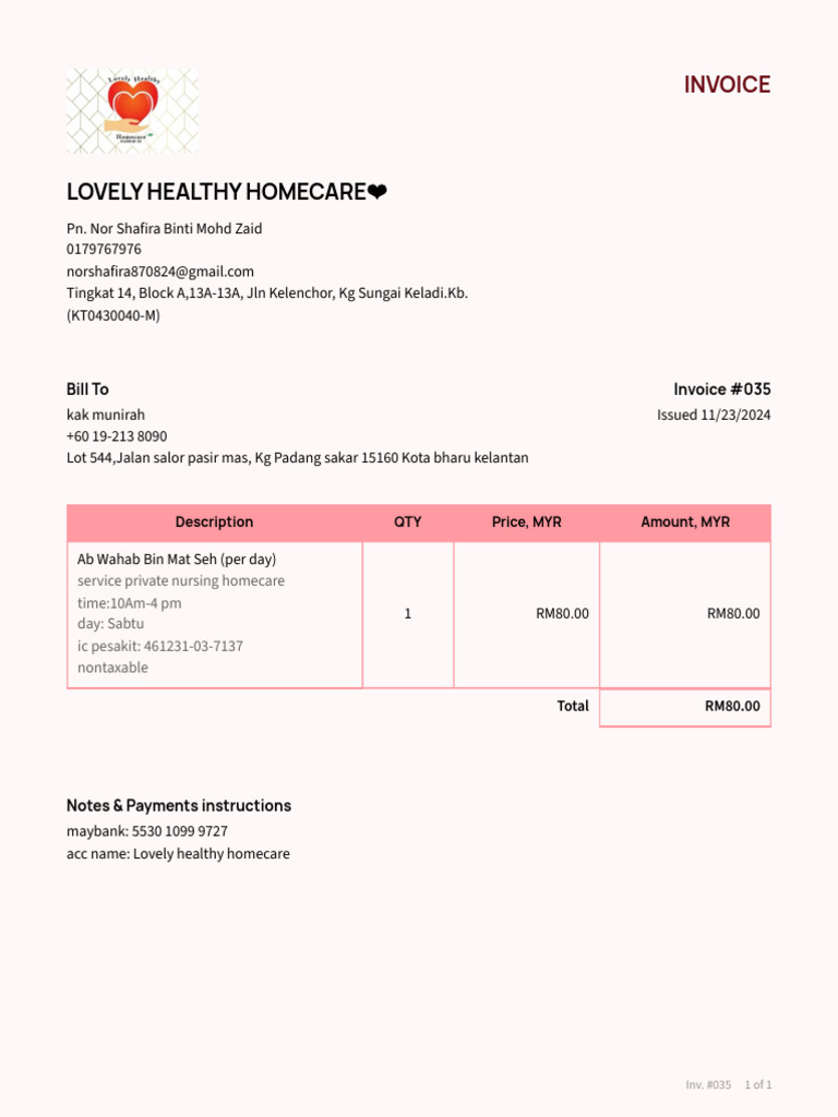 Contoh Invoice Pdf