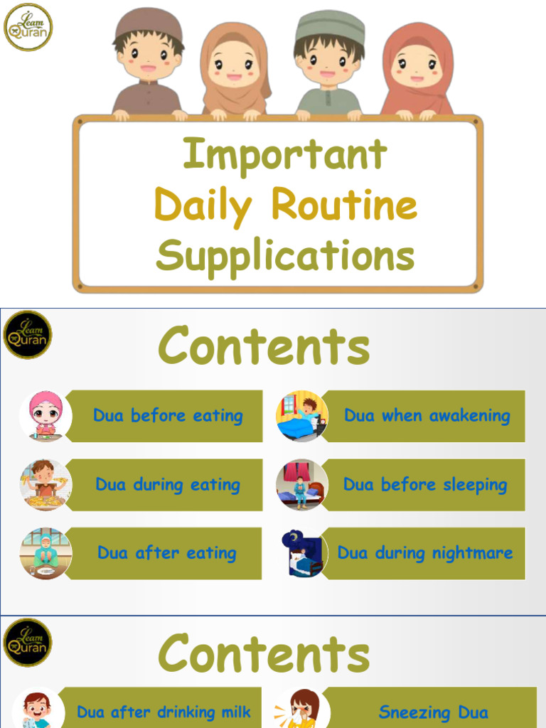 Daily Supplications For Kids | PDF | Abrahamic Religions | Religious ...