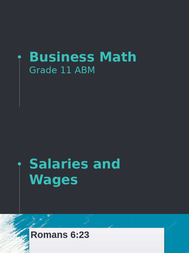 Business Math Week 6 | PDF | Salary | Employment