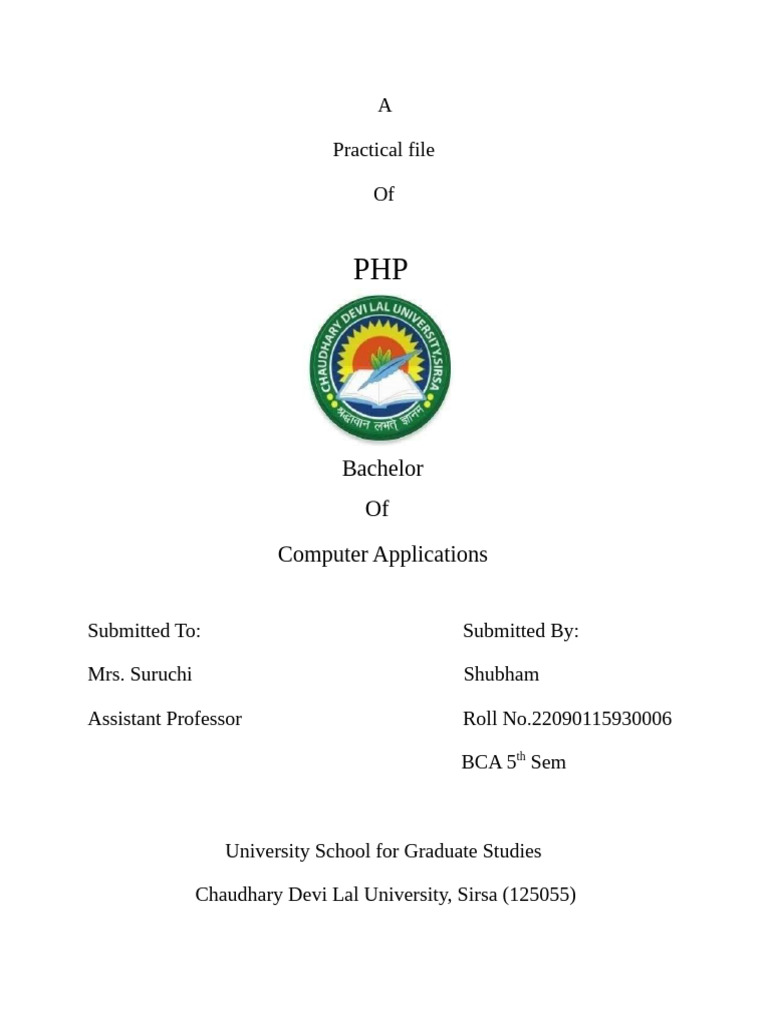 Shubham Php. | PDF