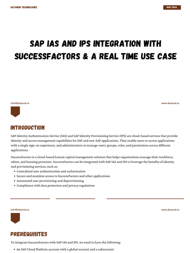SAP IAS AND IPS INTEGRATION WITH SUCCESSFACTORS Use Case 1731953258 | PDF | Cloud Computing ...